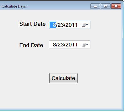 Calculate Number Of Days Between Two Dates In VB NET