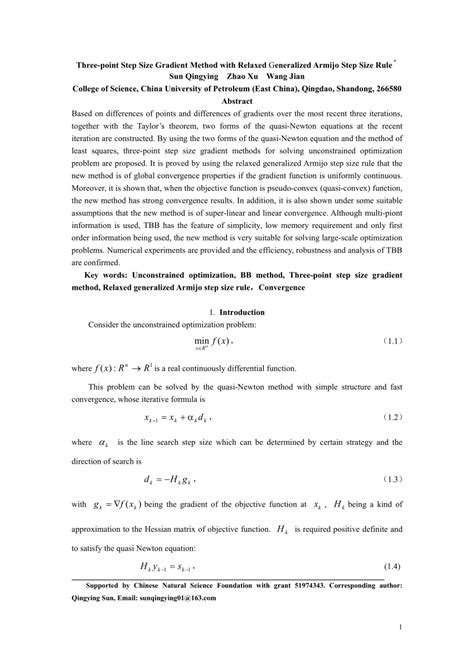 pdf three point step size gradient method with relaxed generalized armijo step size rule