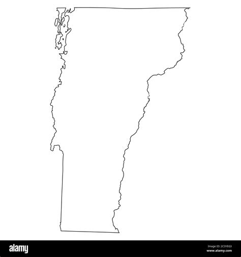 Vermont Vt State Map Usa Black Outline Map Isolated On A White