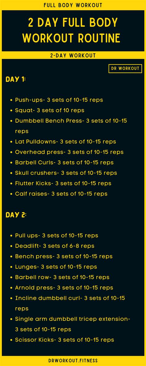 2 Day Full Body Workout Routine Full Body Workout Routine Full Body