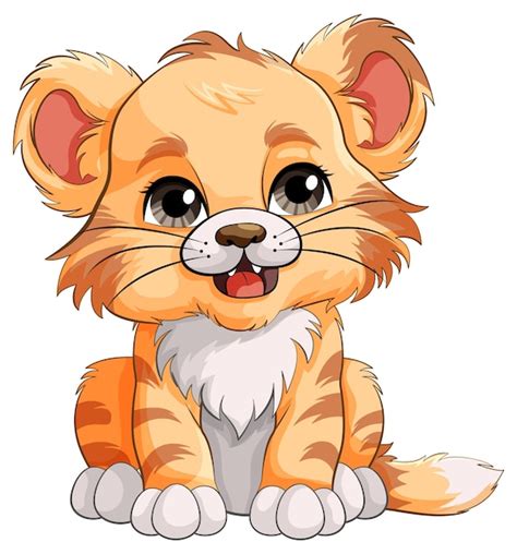 Lindo personaje de dibujos animados de tigre bebé Vector Gratis