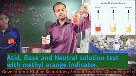 Acid Base And Neutral Solution Test With Methyl Orange Indicator