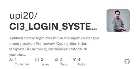 Github Upi Ci Login System Aplikasi Sistem Login Dan Menu