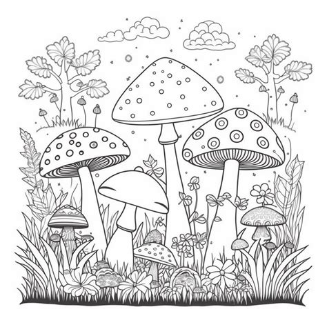 Pilze Ausmalbild Kostenlos Herunterladen