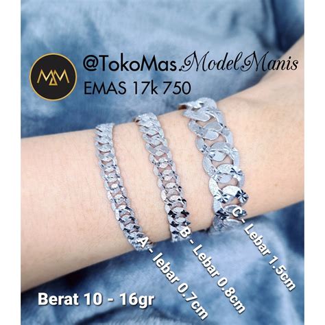 Jual Gelang Sisik Naga Emas Putih Model Baru Kombinasi Doff Pasir