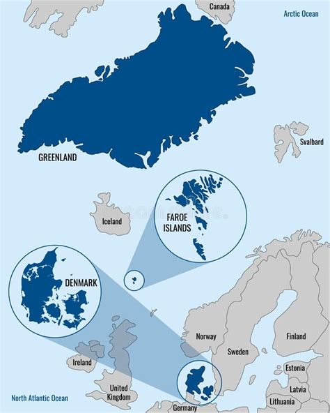 El Reino De Dinamarca Mapa Divisiones Administrativas Mapa Vectorial