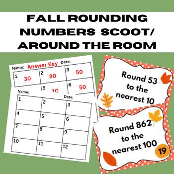 Fall Rounding Numbers Scoot Around The Room By Stem With Fox TPT