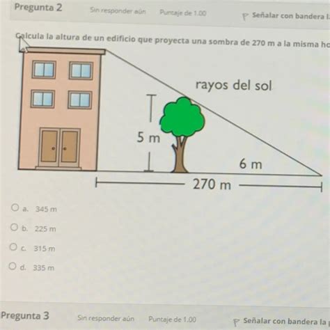 Galcula La Altura De Un Edificio Que Proyecta Una Sombra De 270 M A La