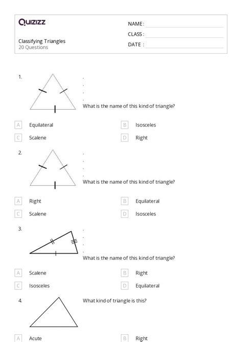 50 classifying triangles worksheets on quizizz free and printable