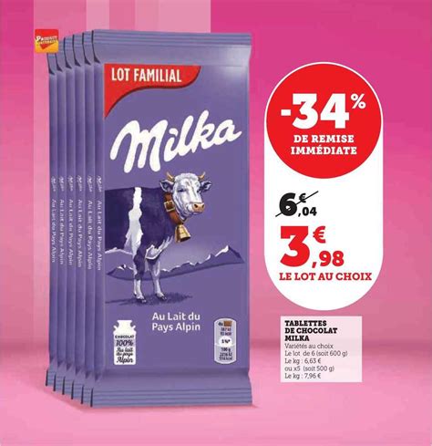 Promo Tablettes De Chocolat Milka Chez Hyper U Icatalogue Fr