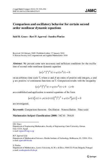 pdf comparison and oscillatory behavior for certain second order nonlinear dynamic equations