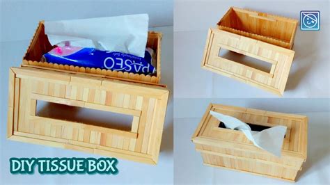 DIY TISSUE BOX CARA MEMBUAT KOTAK TISU DARI STIK ES KRIM YouTube