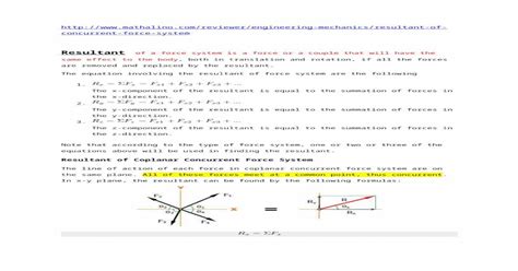 docx resultant of coplanar concurrent force system · web viewvector notation of the resultant