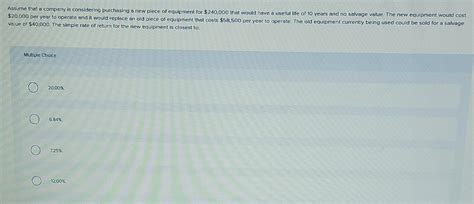Solved Assume That A Company Is Considering Purchasing A New Chegg
