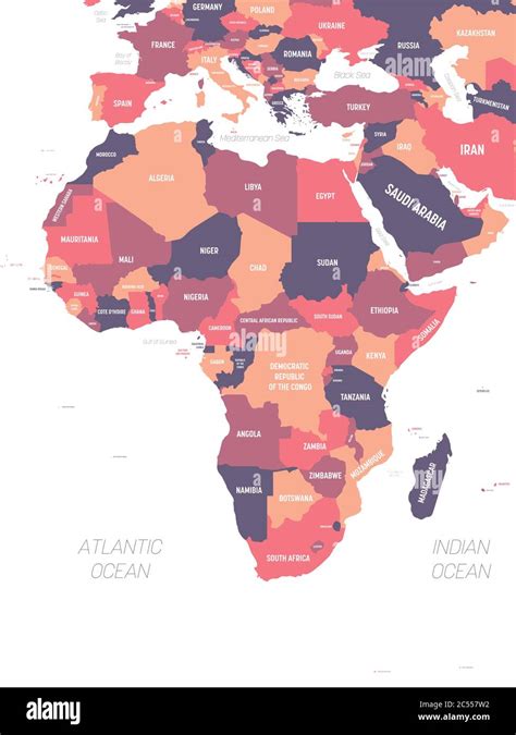 Vetores De Mapa Da Frica Mapa Pol Tico De Alto Detalhamento Do The