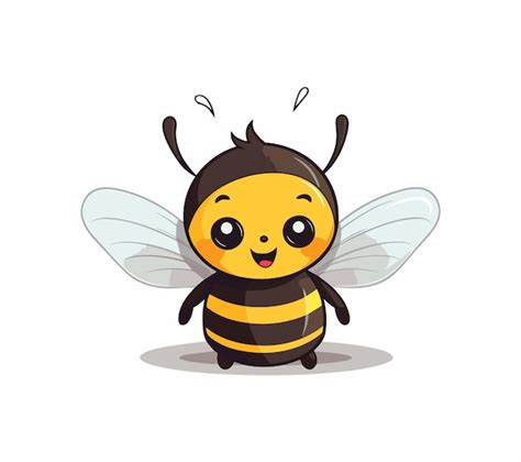 Abeja de dibujos animados sobre fondo blanco Ilustración juguetona y