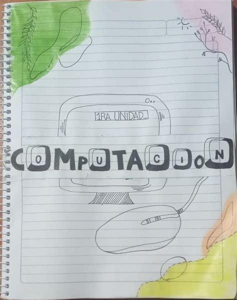 Portada carátula para cuaderno de Computacion en 2024 Portadas