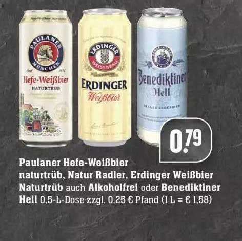 Paulaner Hefe weißbier Naturtrüb Natur Radler Erdinger Weißbier