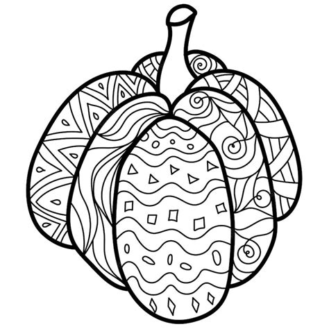 Citrouille Large Avec Des Motifs Fantaisie Page De Coloriage Ornée Pour