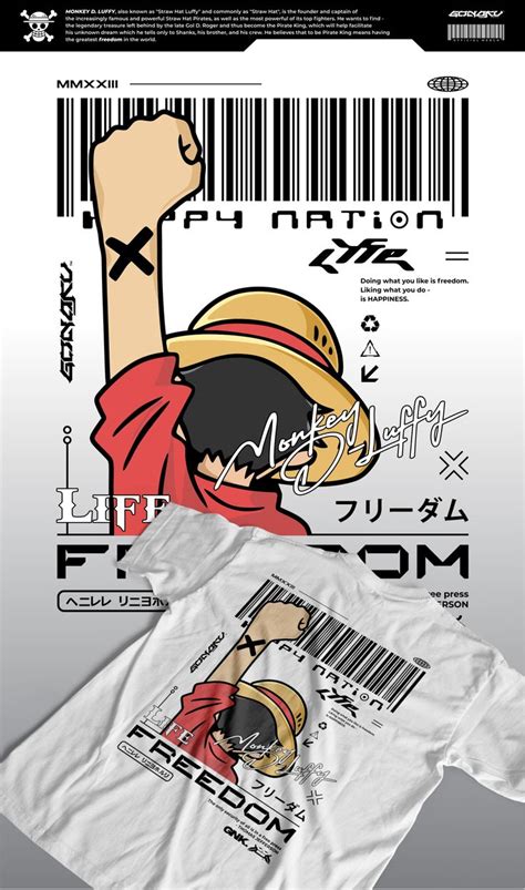Merch T Shirt With Monkey Character D Luffy From The One Piece Anime
