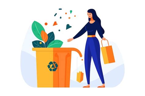 Concepto de clasificación de basura ilustración de vector plano aislado