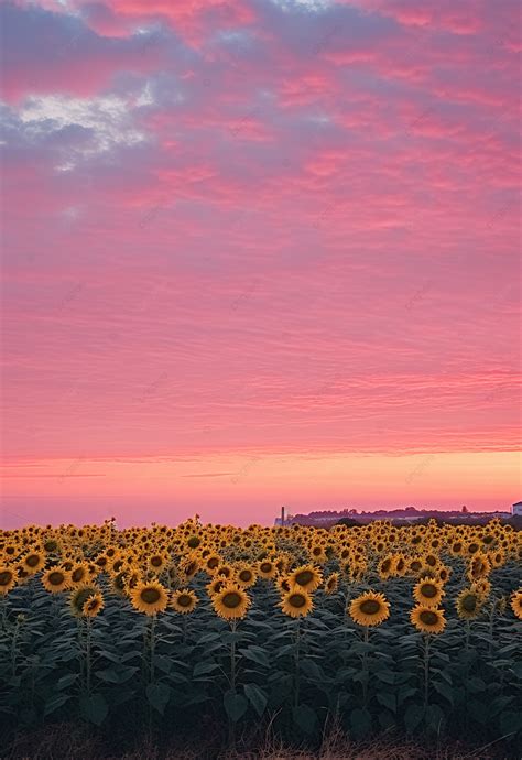 Fondo Campo De Girasoles Al Atardecer De Pantalla Imagen Para Descarga