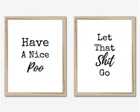 Funny Toilet Signs Bundle Printable Wall Art Poster Set Bathroom