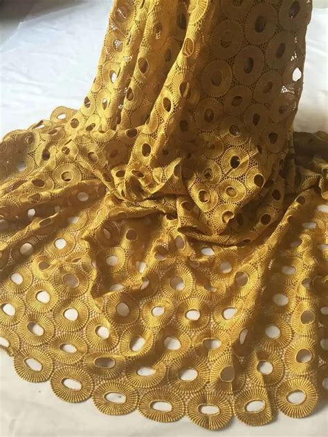 5 Yards Plain GOLD Cotton Cord Lace Guipure African Lace Fabric High