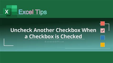 how to uncheck another checkbox when a checkbox is checked in excel youtube