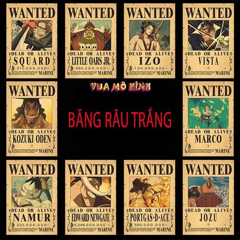 Mua Mô hình One piece Poster truy nã các nhân vật One piece dùng để
