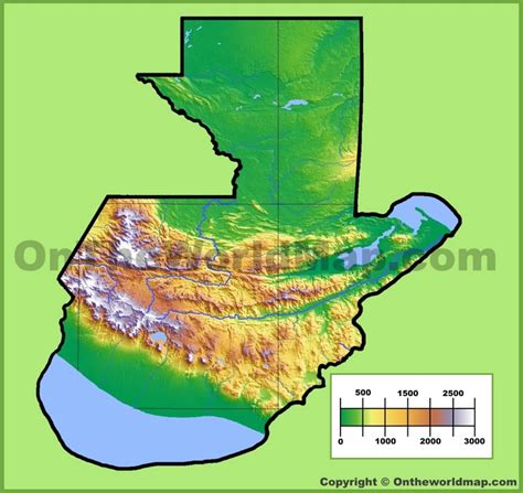 Mapa En Relieve De Guatemala