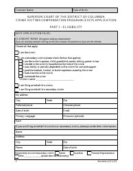 Washington D C Crime Victims Compensation Program Cvcp Application