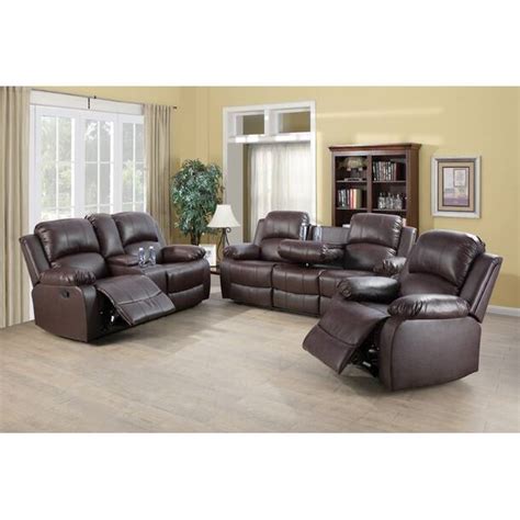 Red Barrel Studio Cohdi 3 Piece Vegan Leather Reclining Living Room