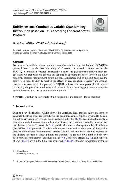 unidimensional continuous variable quantum key distribution based on basis encoding coherent