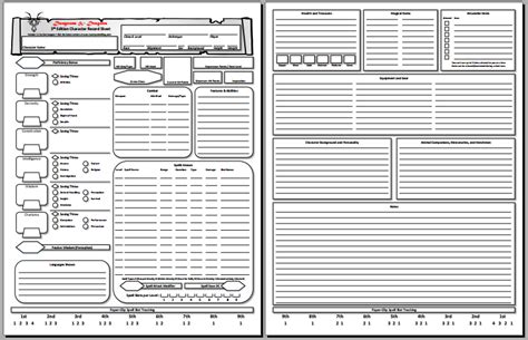Form Fillable Dungeons And Dragons Character Printable Forms Free Online