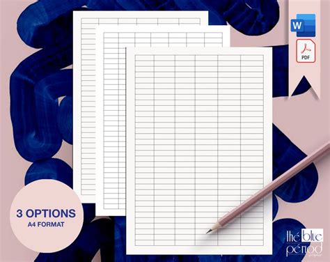 editable 6 7 and 8 columns chart text input fillable etsy