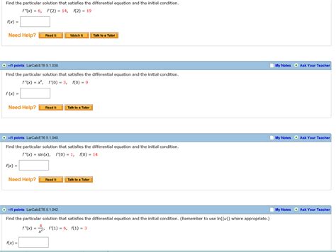 solved find the particular solution that satisfies the