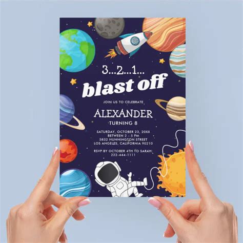 Invitación Astronauta espacial Cualquier fiesta de cumpleaños Zazzle es
