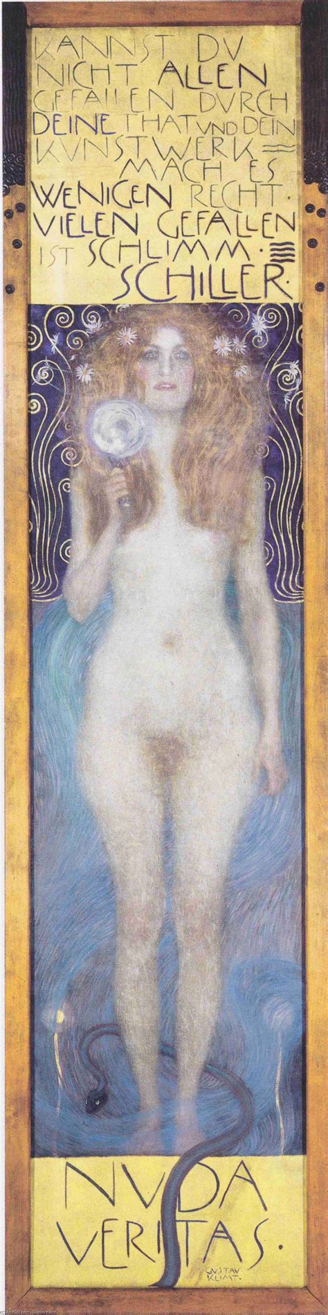 Gravura De Qualidade De Museu Nuda Veritas 1899 Por Gustave Klimt