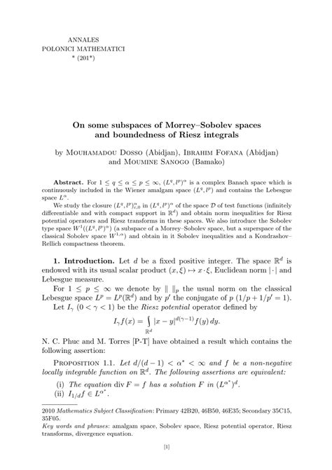 pdf on some subspaces of morrey sobolev spaces and boundedness of riesz integrals
