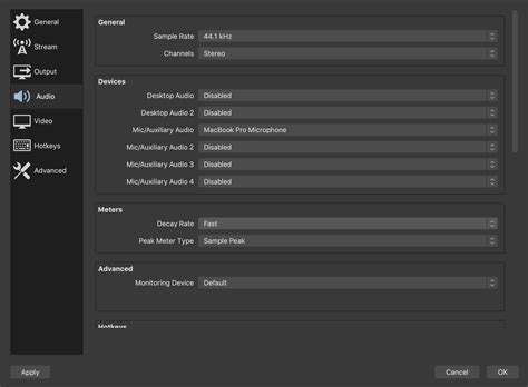 Obs Studio Configuration For An Rtmp Broadcast With Languages