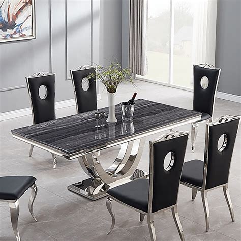 Mm Contemporary Rectangle Black Dining Table Homary