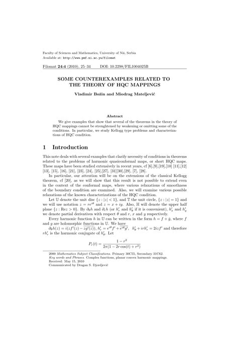 pdf some counterexamples related to the theory of hqc mappings