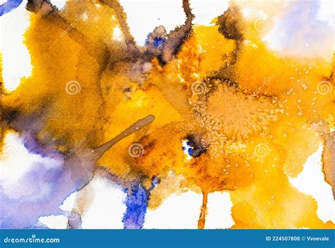 Manchas De Color Naranja Pintadas A Mano Abstractas Foto De Archivo