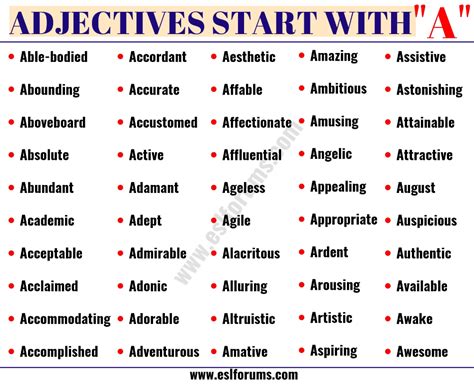 List Of Adjectives The Ultimate List Of Adjectives In English With ESL