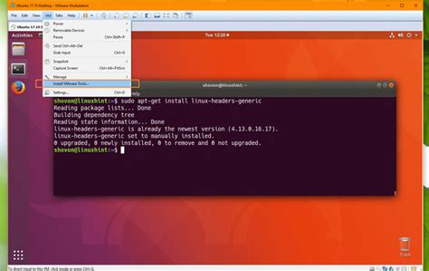 Install VMWare Tools On Ubuntu