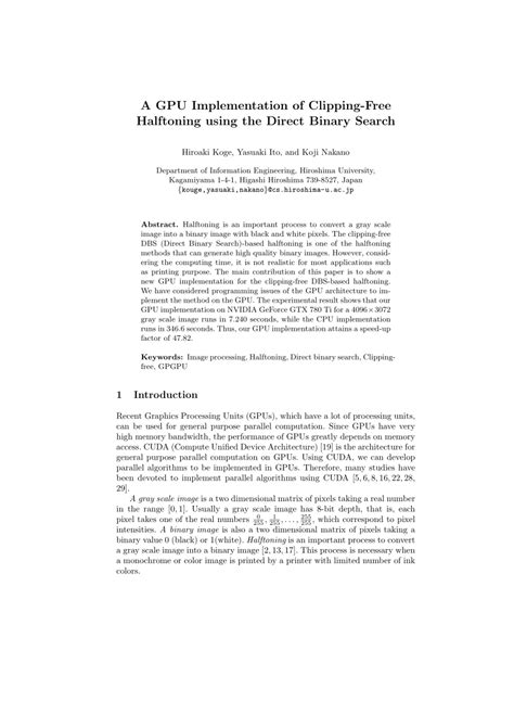 pdf a gpu implementation of clipping free halftoning using the direct binary search