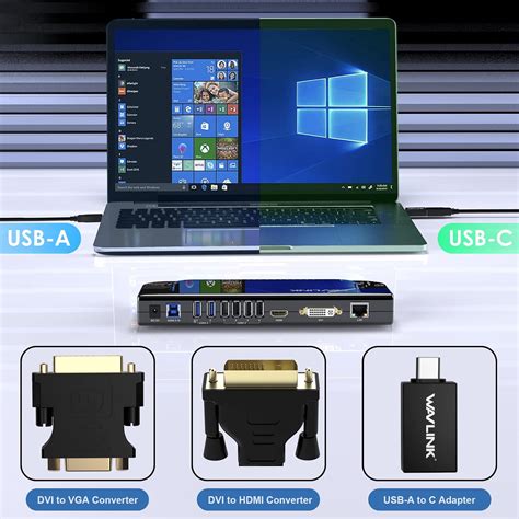 WAVLINK Estación de acoplamiento universal USB 3 0 para laptop con