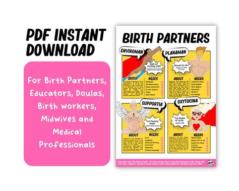 Birth Partners Cheat Sheet by The Naked Doula Instant Etsy México