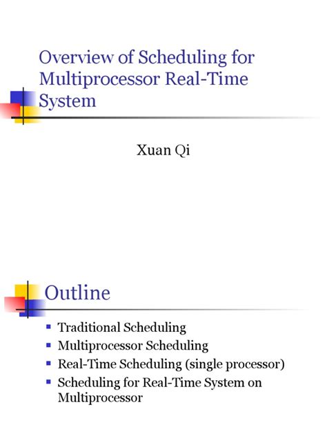 overview of scheduling techniques for multiprocessor real time systems pdf scheduling